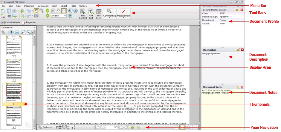 Client Manual > Features > Docsvault PDF Editor > Exploring Docsvault ...