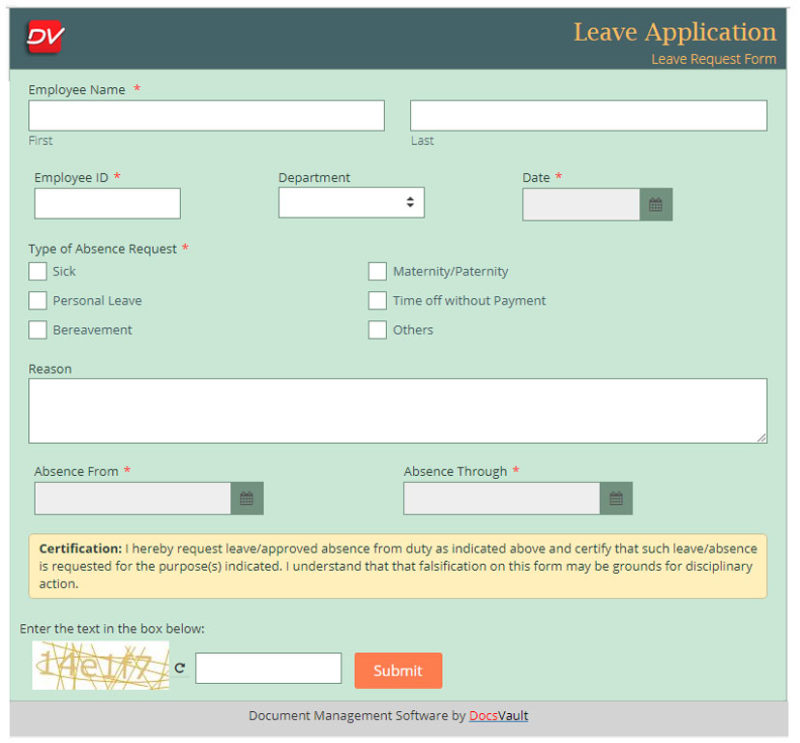 Improving HR Process - Managing Leave Applications Electronically